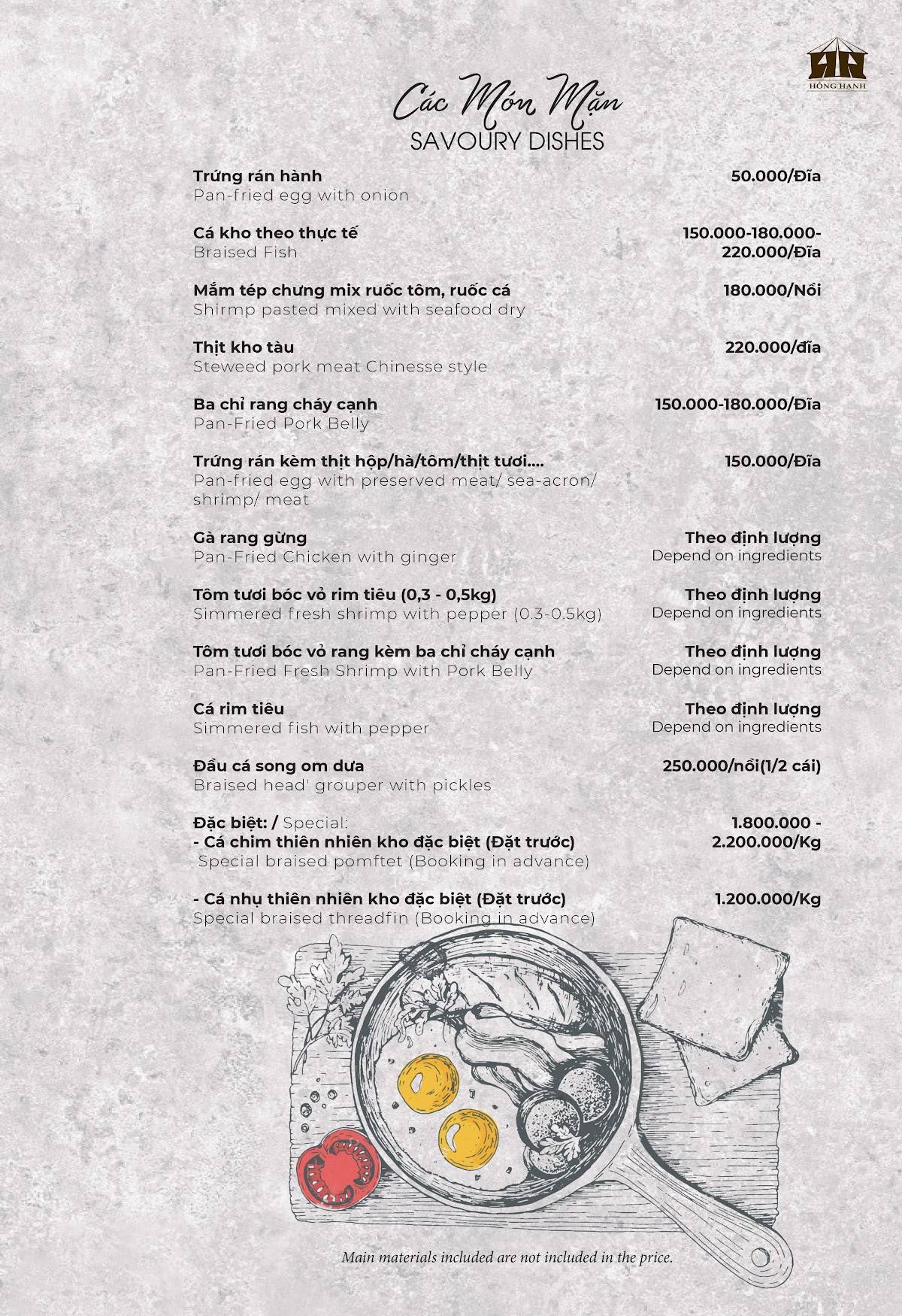 Menu at Nhà hàng Hồng Hạnh 3 restaurant, Ha Long, 50 Hạ Long