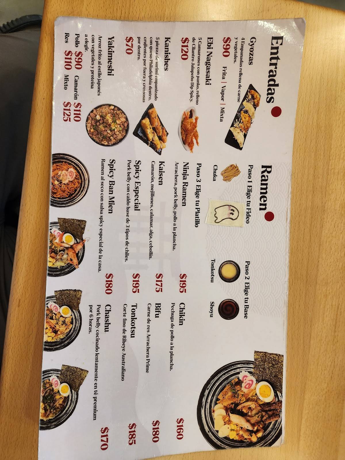 Menu at Ninja Ramen Express Gran Patio restaurant, Ciudad Juarez