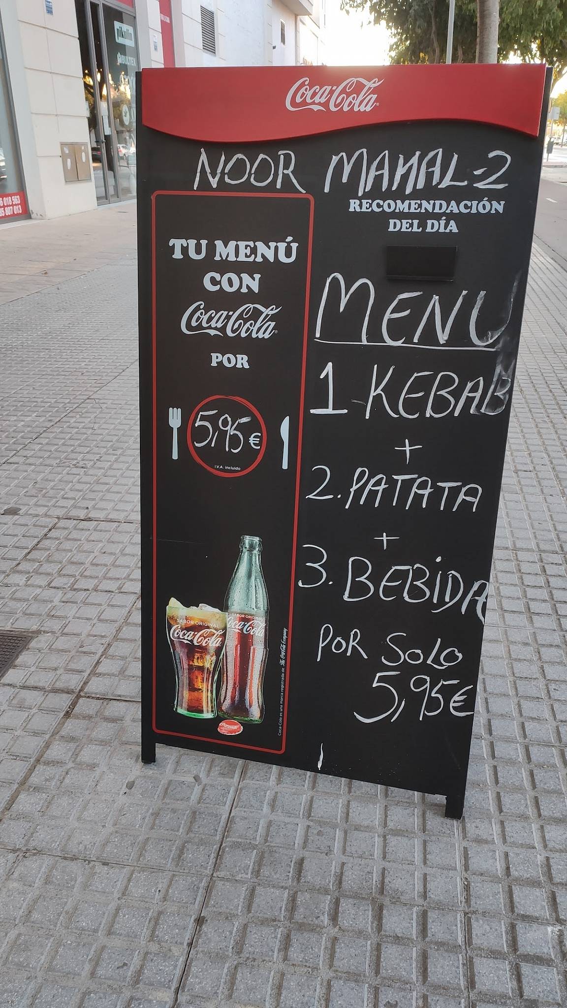Menu at Noor Mahal restaurant, Jerez de la Frontera