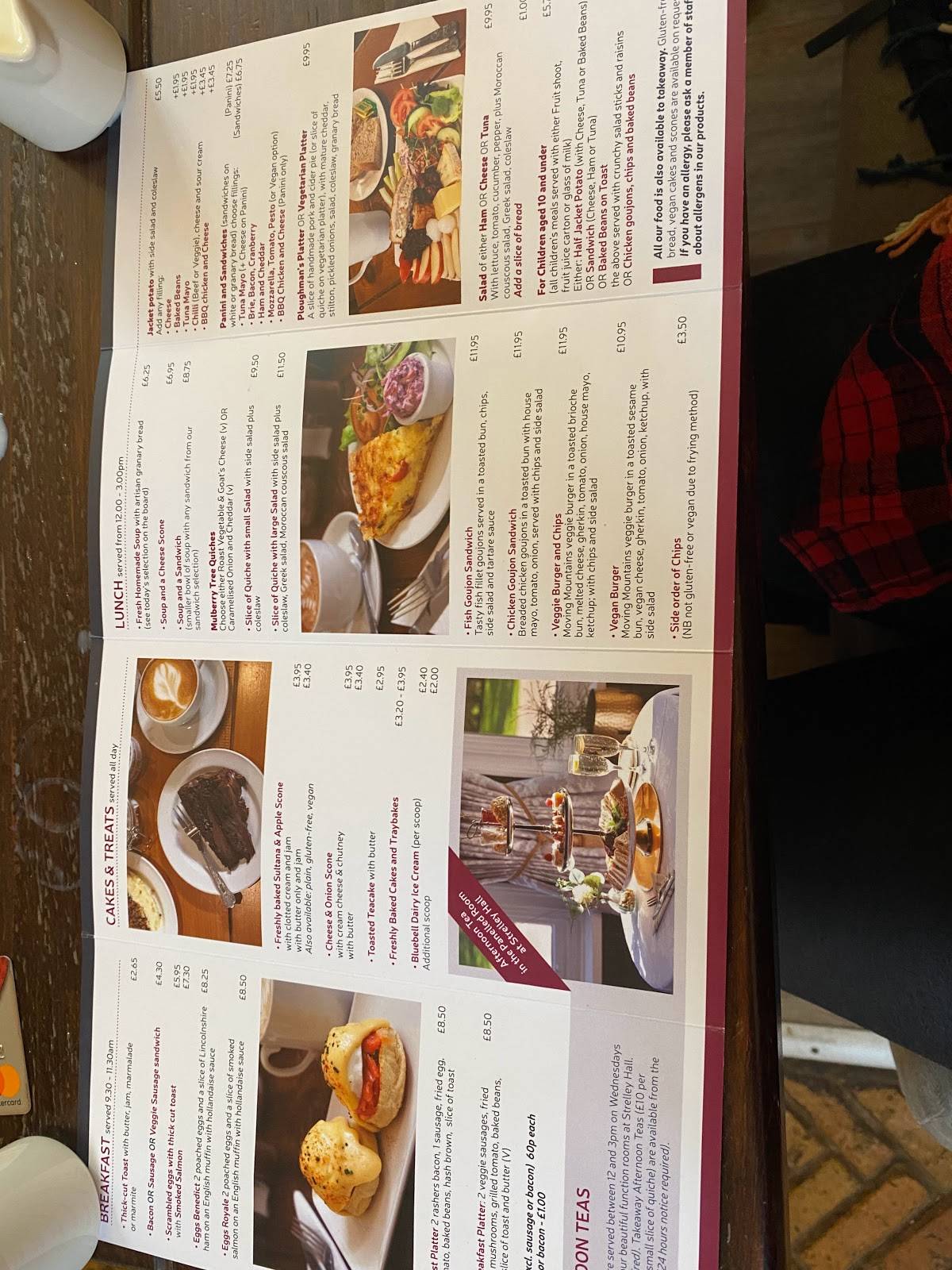 Menu at Mulberry Tree Cafe, Nottingham, Strelley Hall