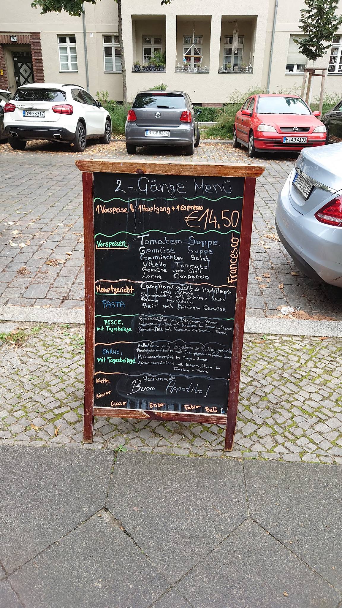 Menu at Nuovo Mario Grunewald restaurant, Berlin, Reichenhaller Str. 4