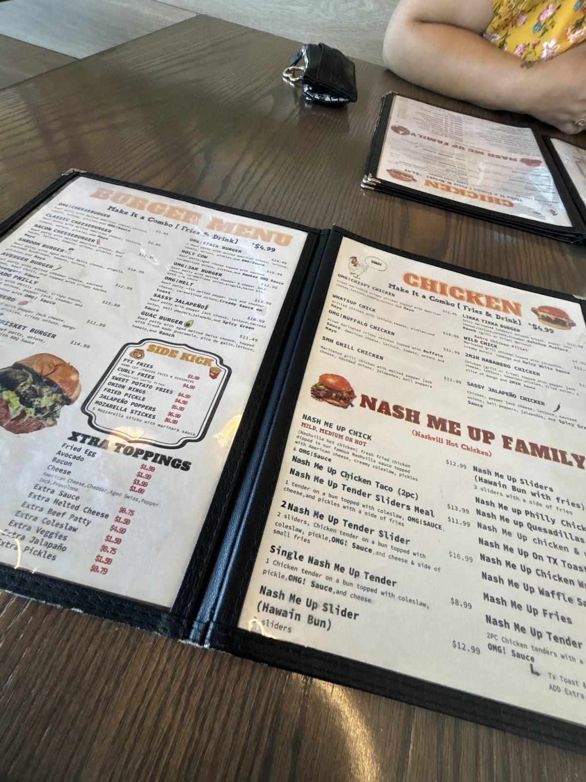 Menu at OMG! Burger restaurant, Pearland