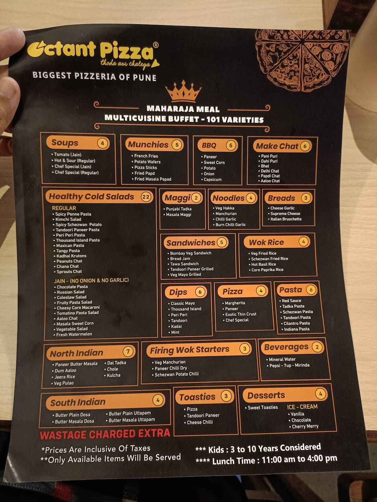 Menu at Octant Pizza, Deccan Mall, Pune, Pune