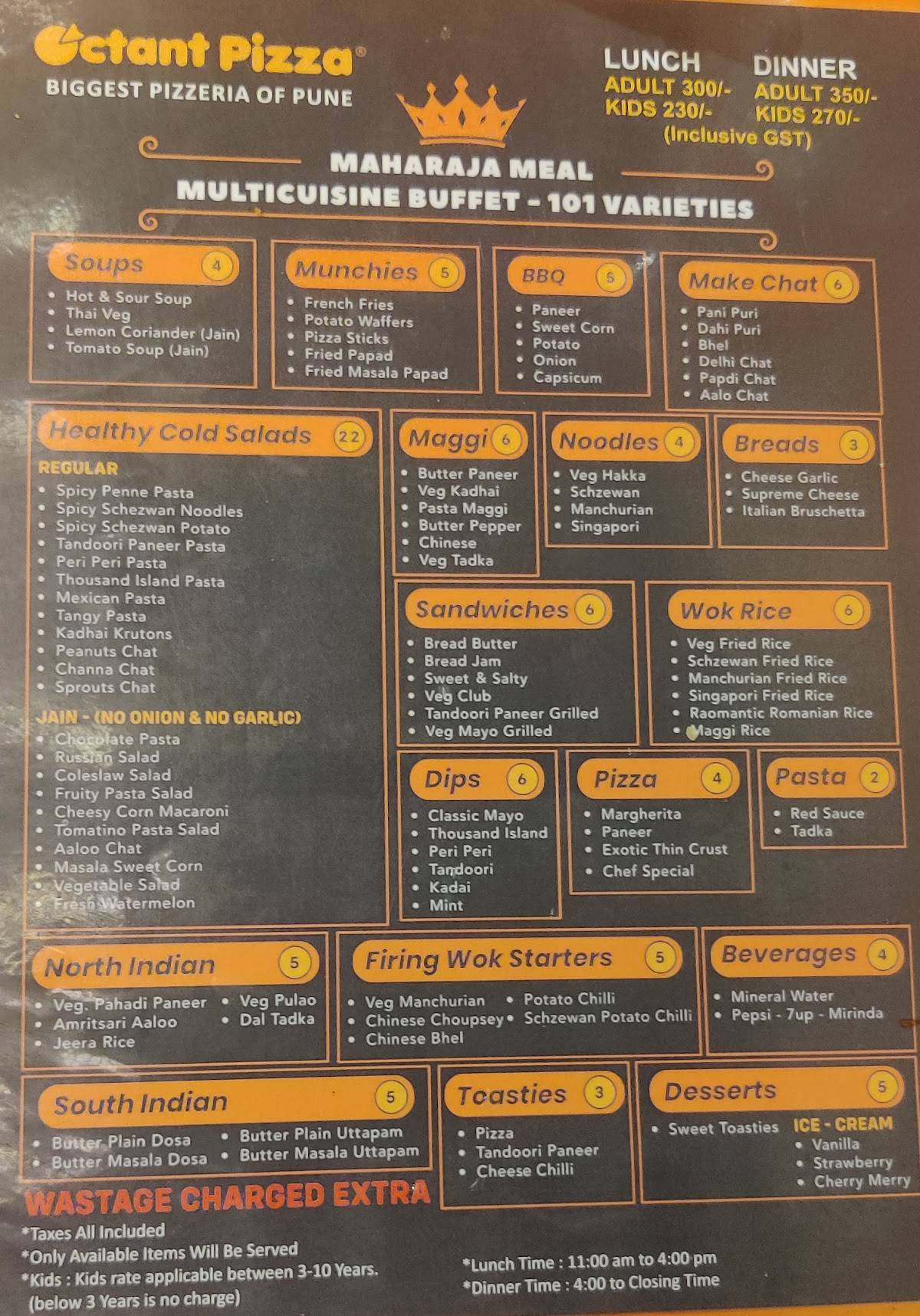 Menu at Octant Pizza, Deccan Mall, Pune, Pune