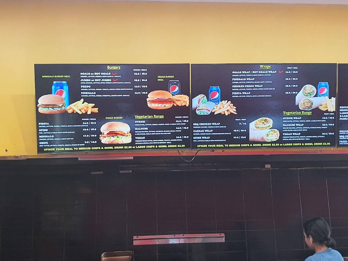 Menu at Ogalo restaurant Putney 3 90 Charles St
