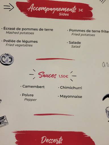 Menu at Oh La La !! restaurant, Bayeux