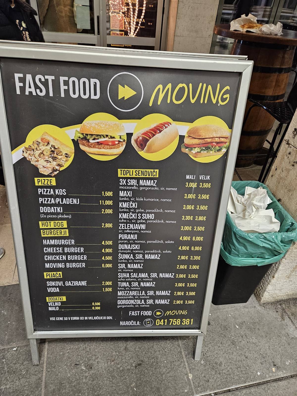 Menu at Okrepčevalnica Fast Food Moving, Šukri Abdulaji s.p., Koper ...