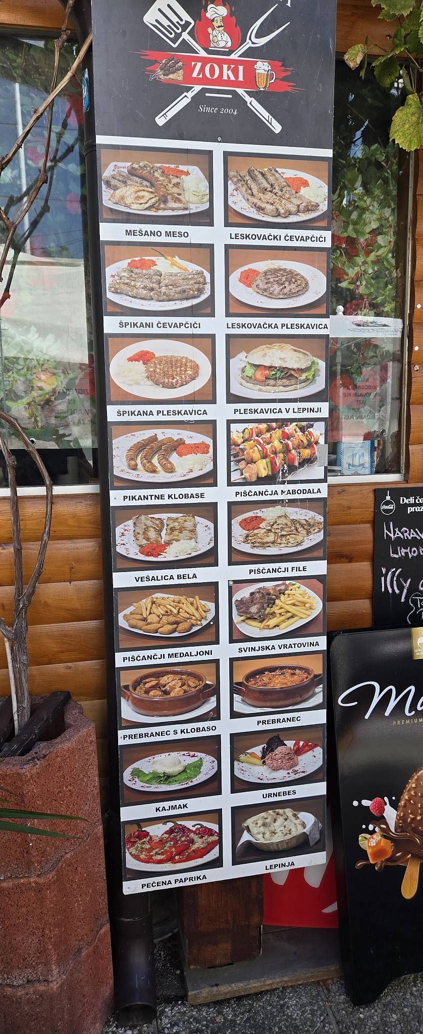 Menu at Okrepčevalnica " Zoki " Zoran Jovanović s.p. pub & bar ...