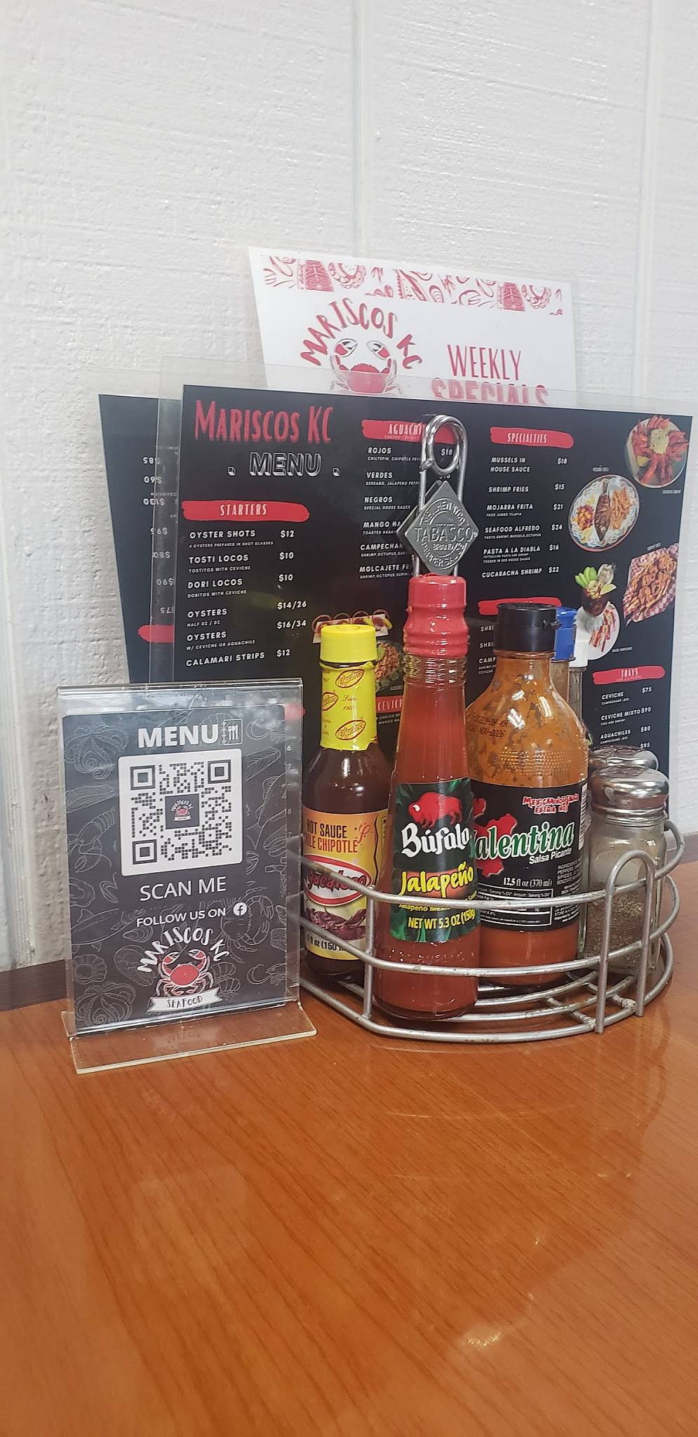Menu at Mariscos KC restaurant, Olathe
