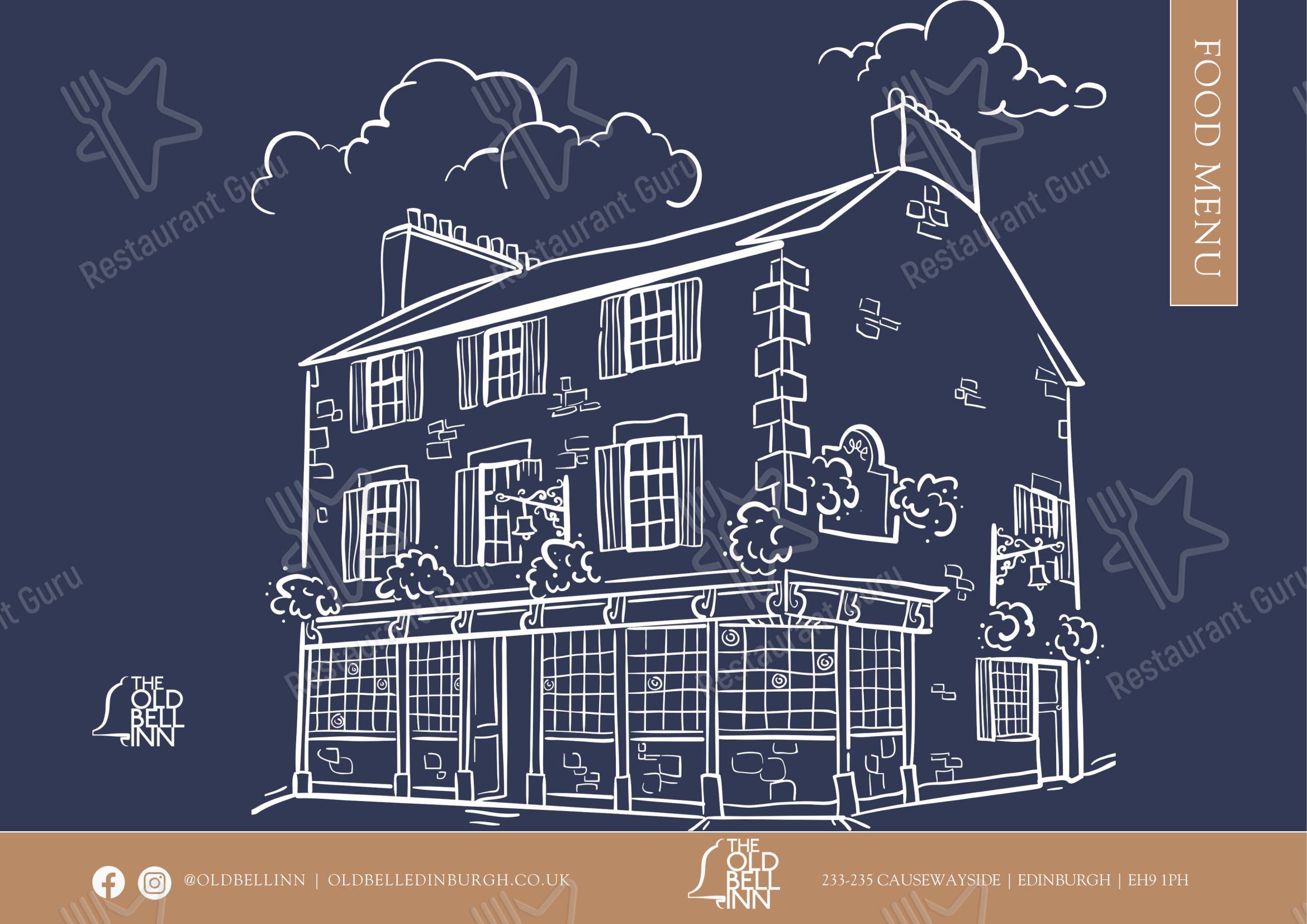 Menu at Old Bell Inn pub & bar, Edinburgh, 233-235 Causewayside