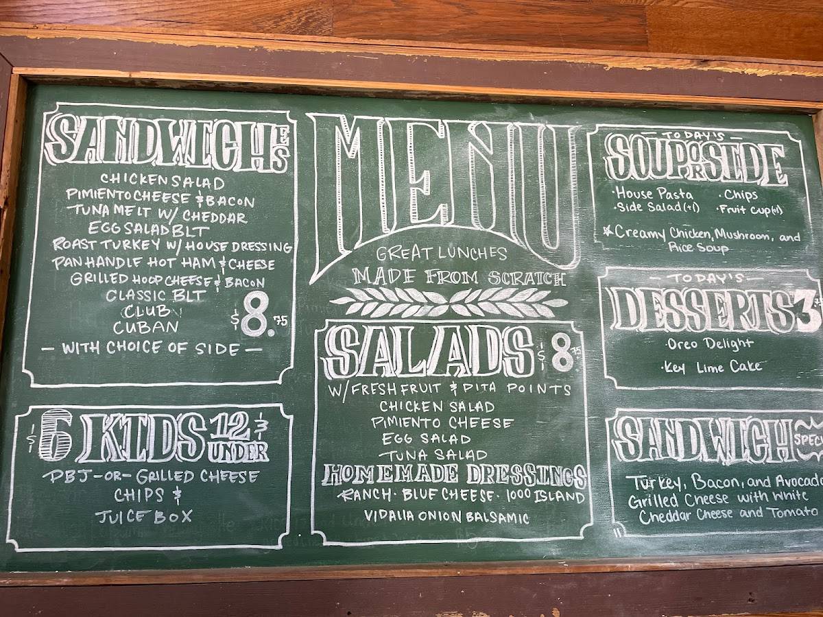 Menu at Old Corner Hardware Store Sandwich Shop restaurant, Royston