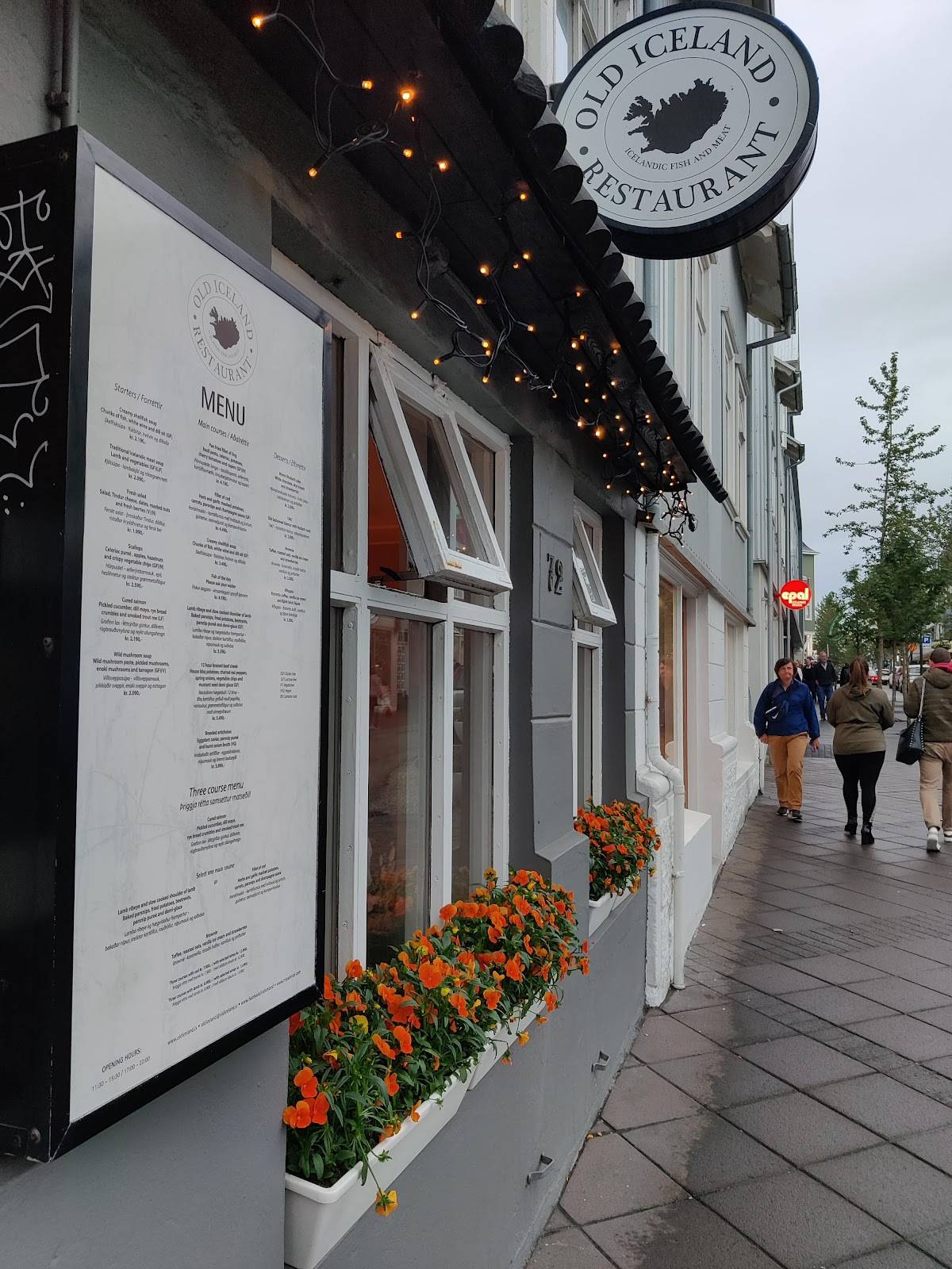 Menu at Old Iceland restaurant, Reykjavík