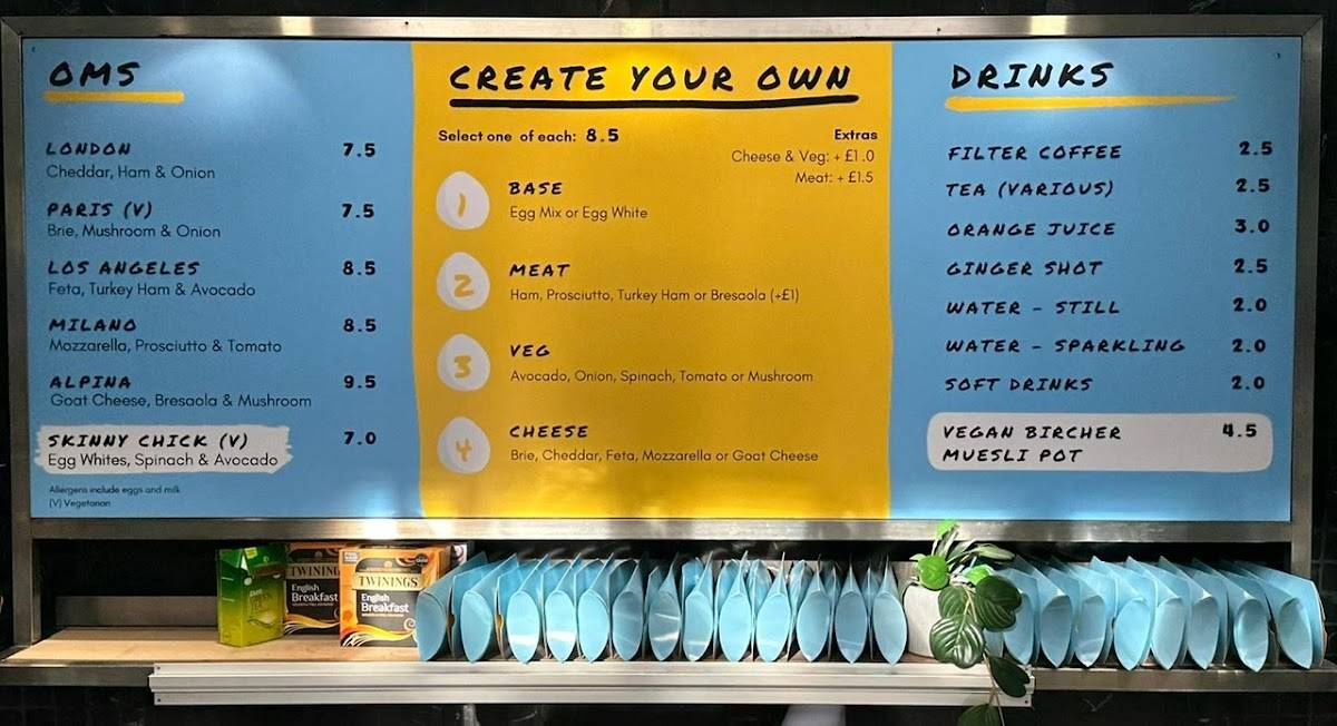 Menu at Om - Breakfast Bar, London