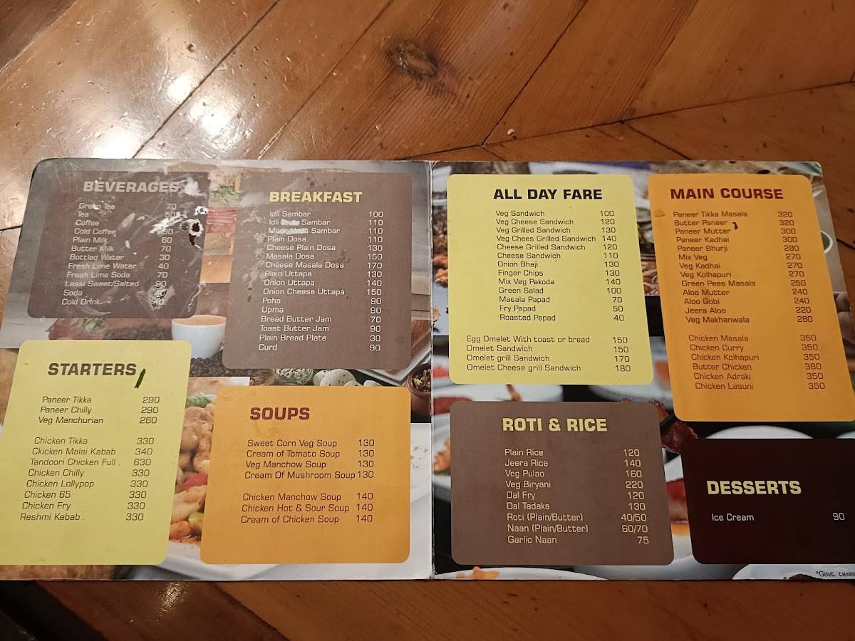 Menu at Orchard Cafè, Sanaswadi