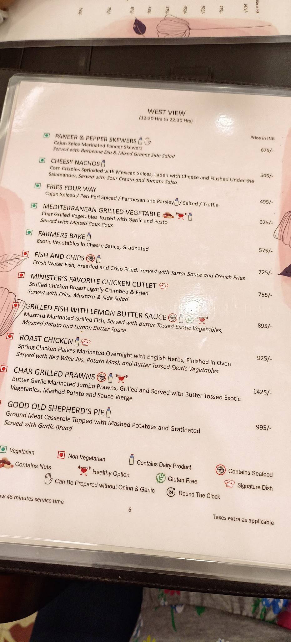 Menu at Orchid Restaurant, Gangtok