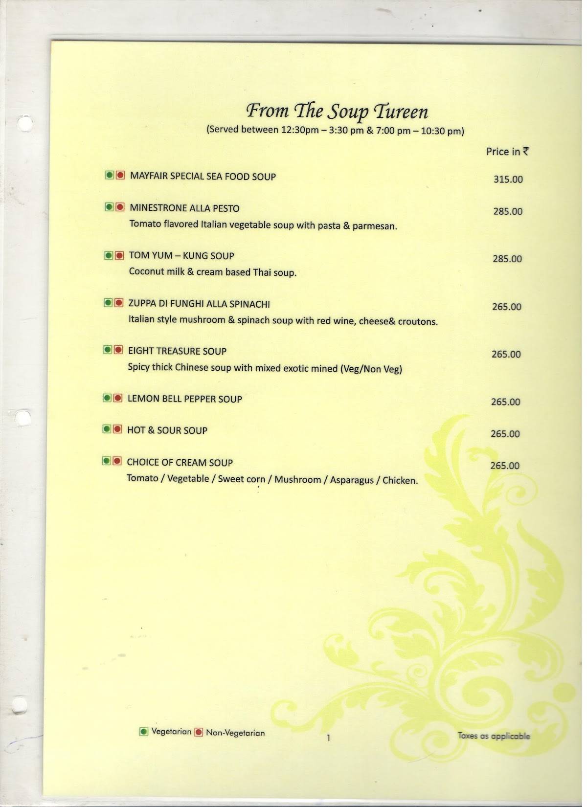Menu at Orchid Restaurant, Gangtok