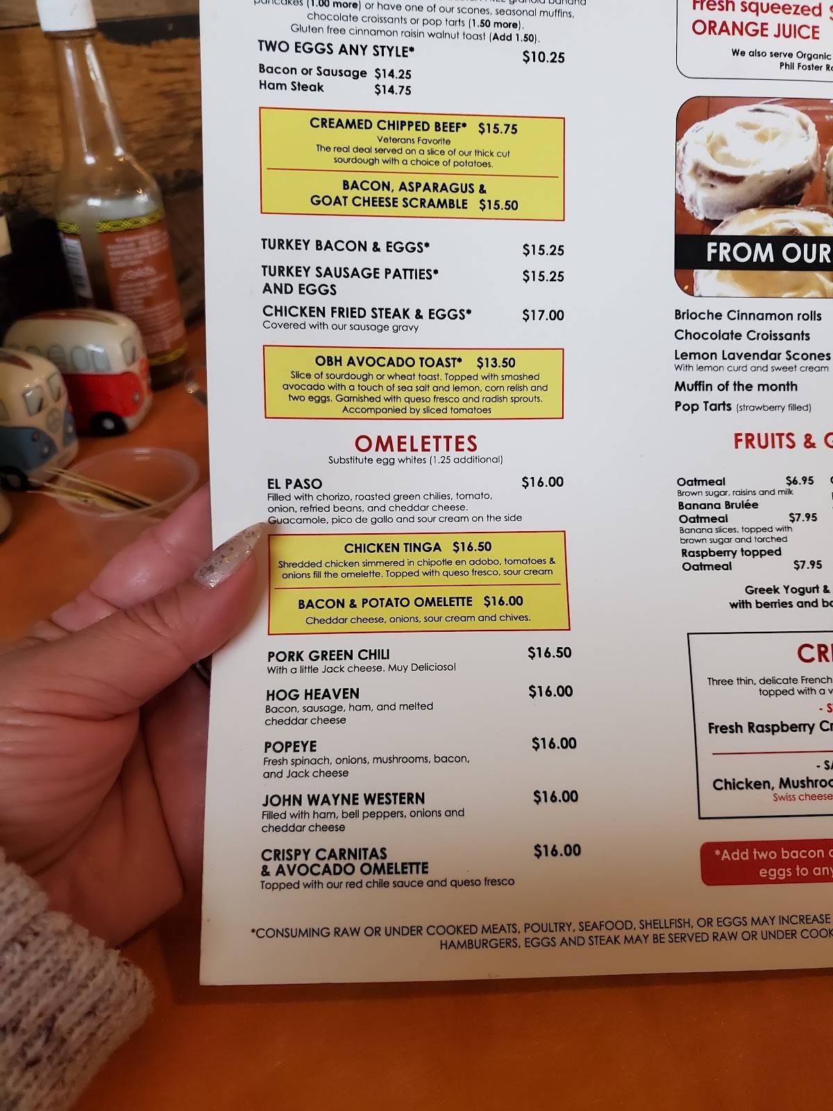 Menu at Original Breakfast House cafe, Phoenix, N 32nd St
