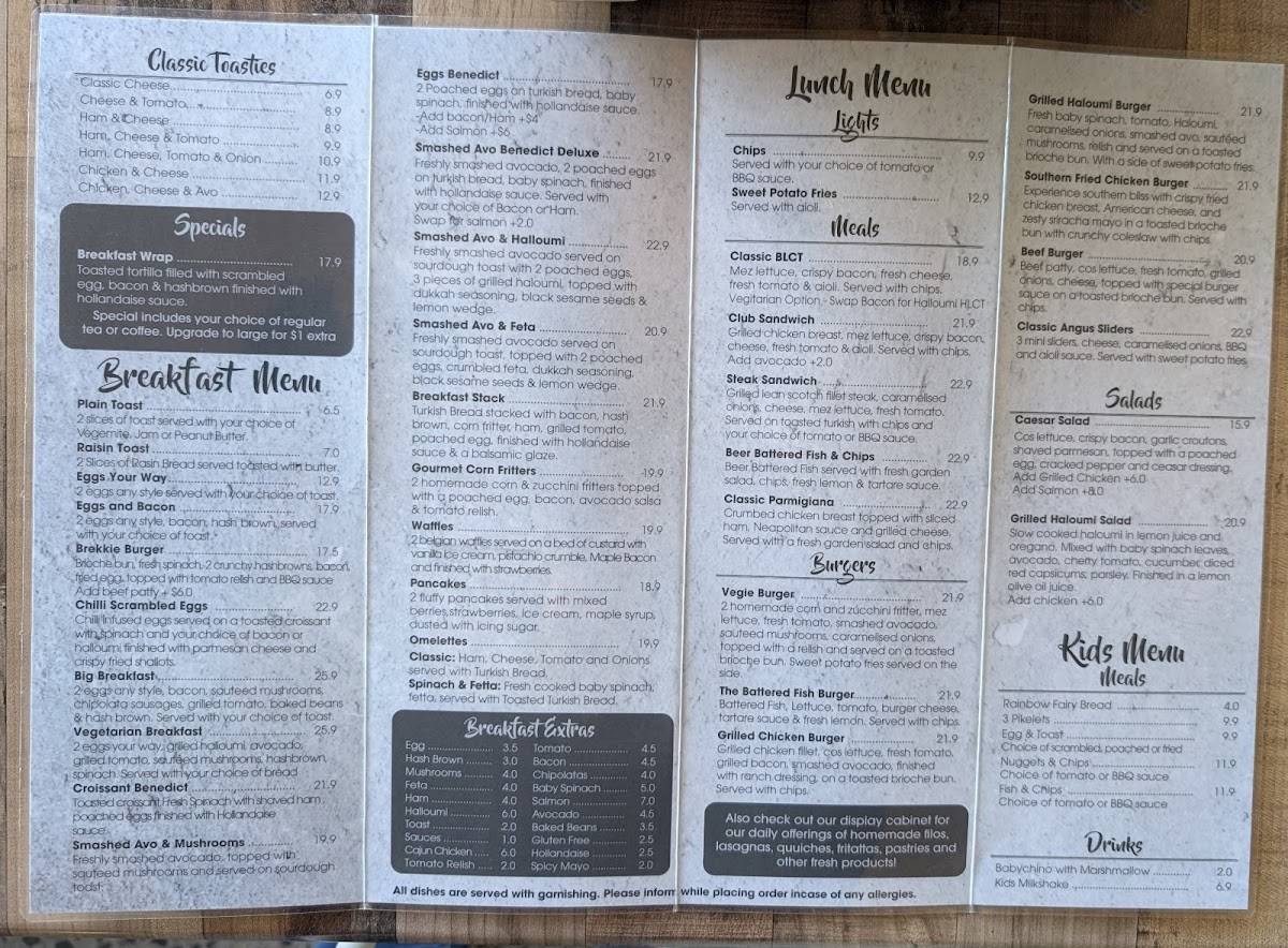 Menu at At the Willow Tree Cafe, Ormeau