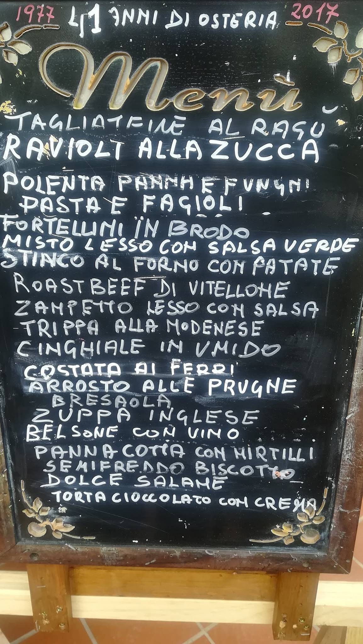 Speisekarte von Osteria del Gallo Azzurro restaurant, Sassuolo
