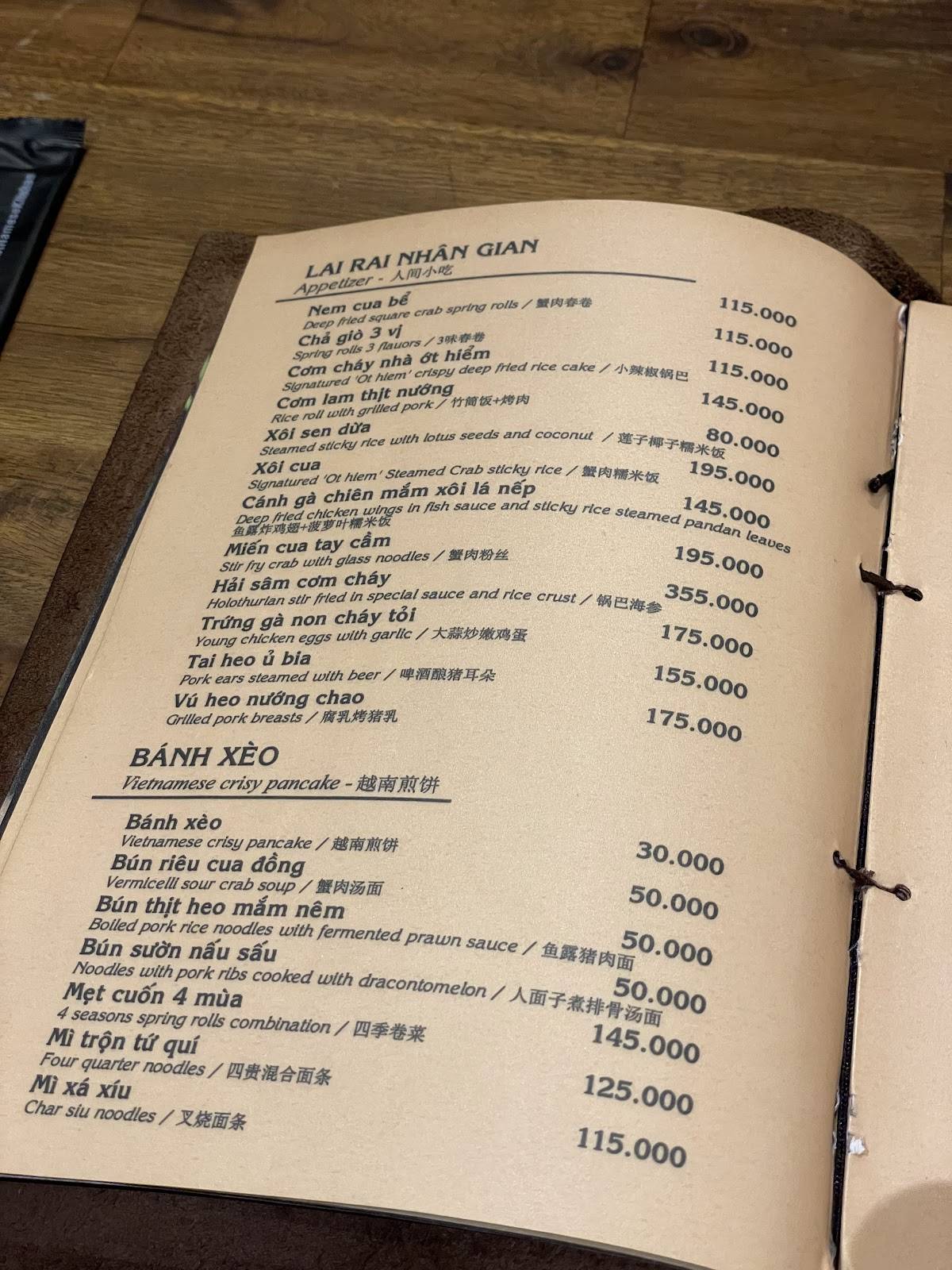 Menu at Ớt Hiểm Vietnamese Kitchen restaurant, Ninh Hòa