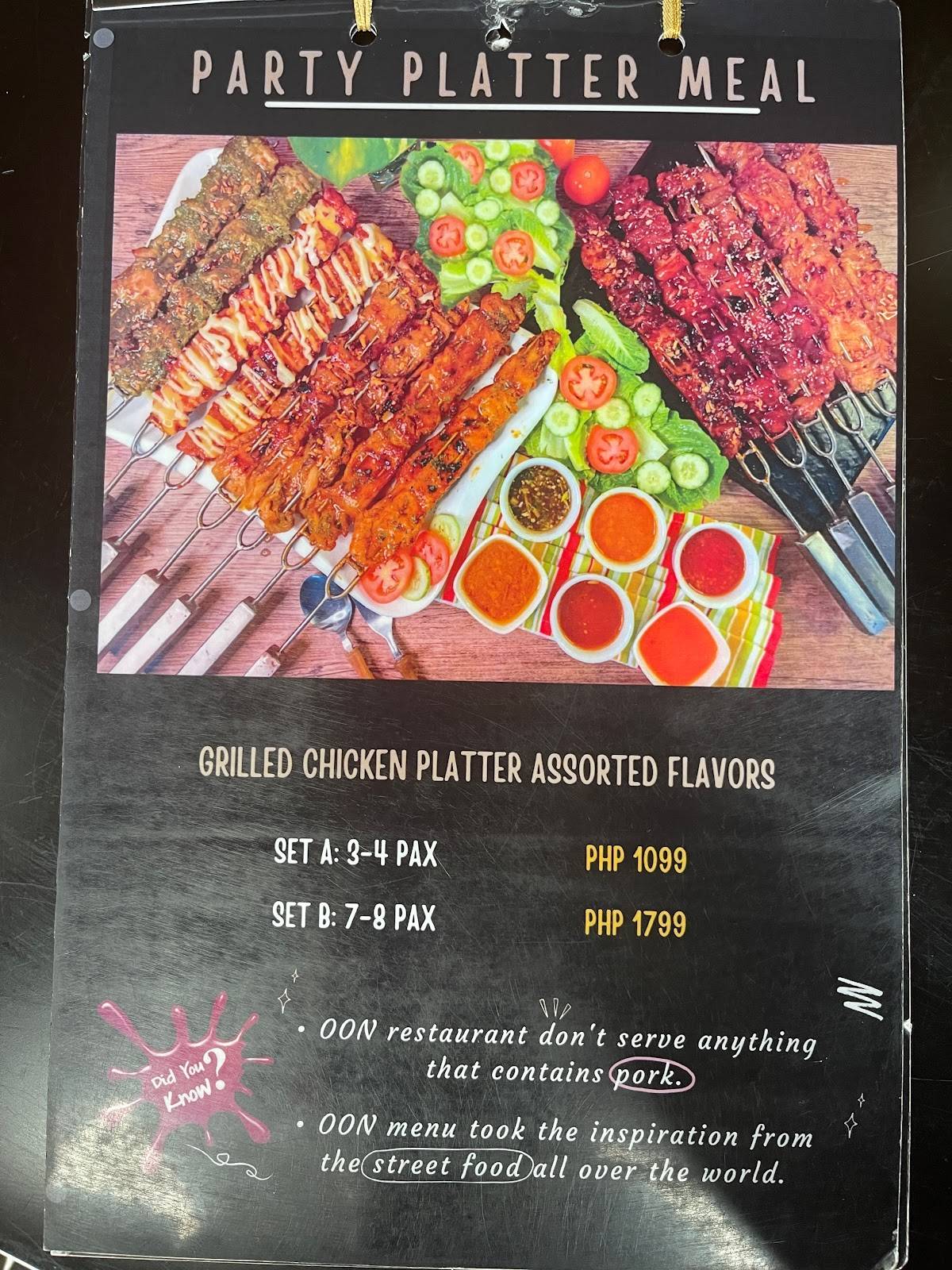 Menu at Out of Nowhere Kitchen Pagadian restaurant, Pagadian City