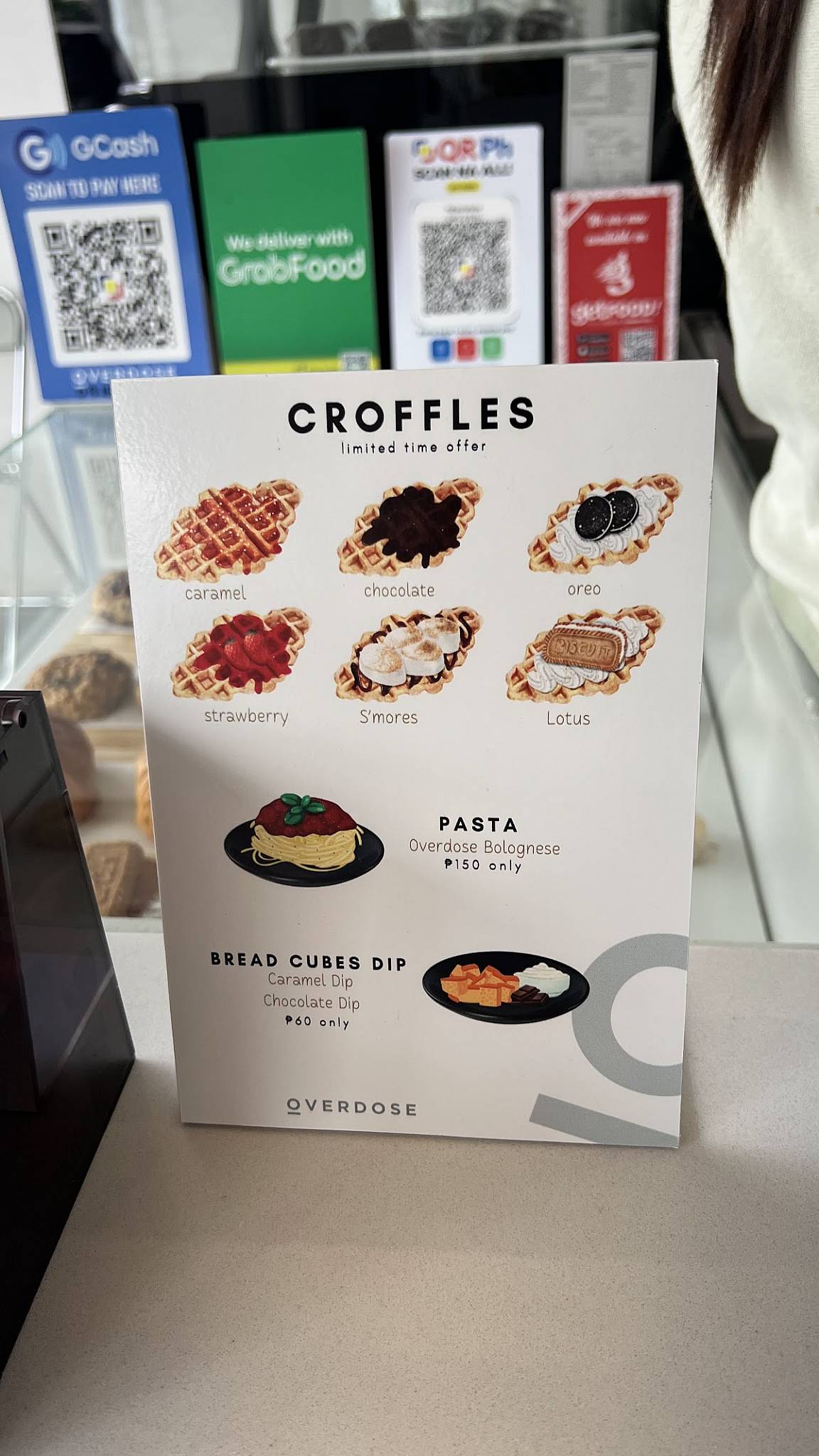 Menu at Overdose coffee, Dumaguete