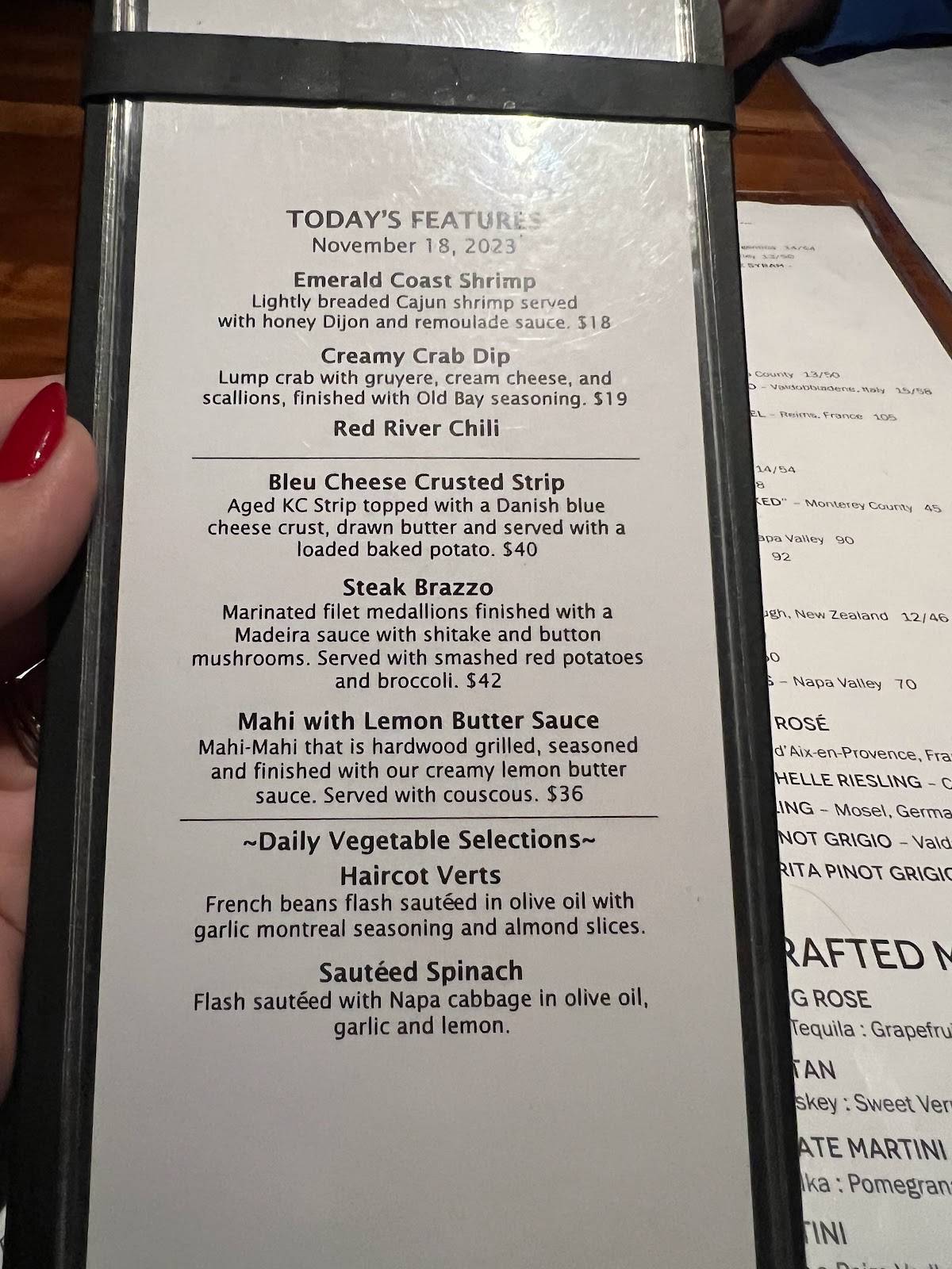 Menu at J. Alexander's Restaurant (Overland Park Grill), Overland Park