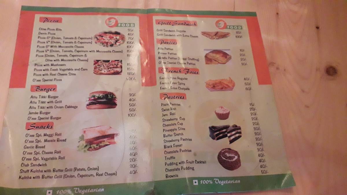 Menu at O'zee Food And Bakery, Naraingarh