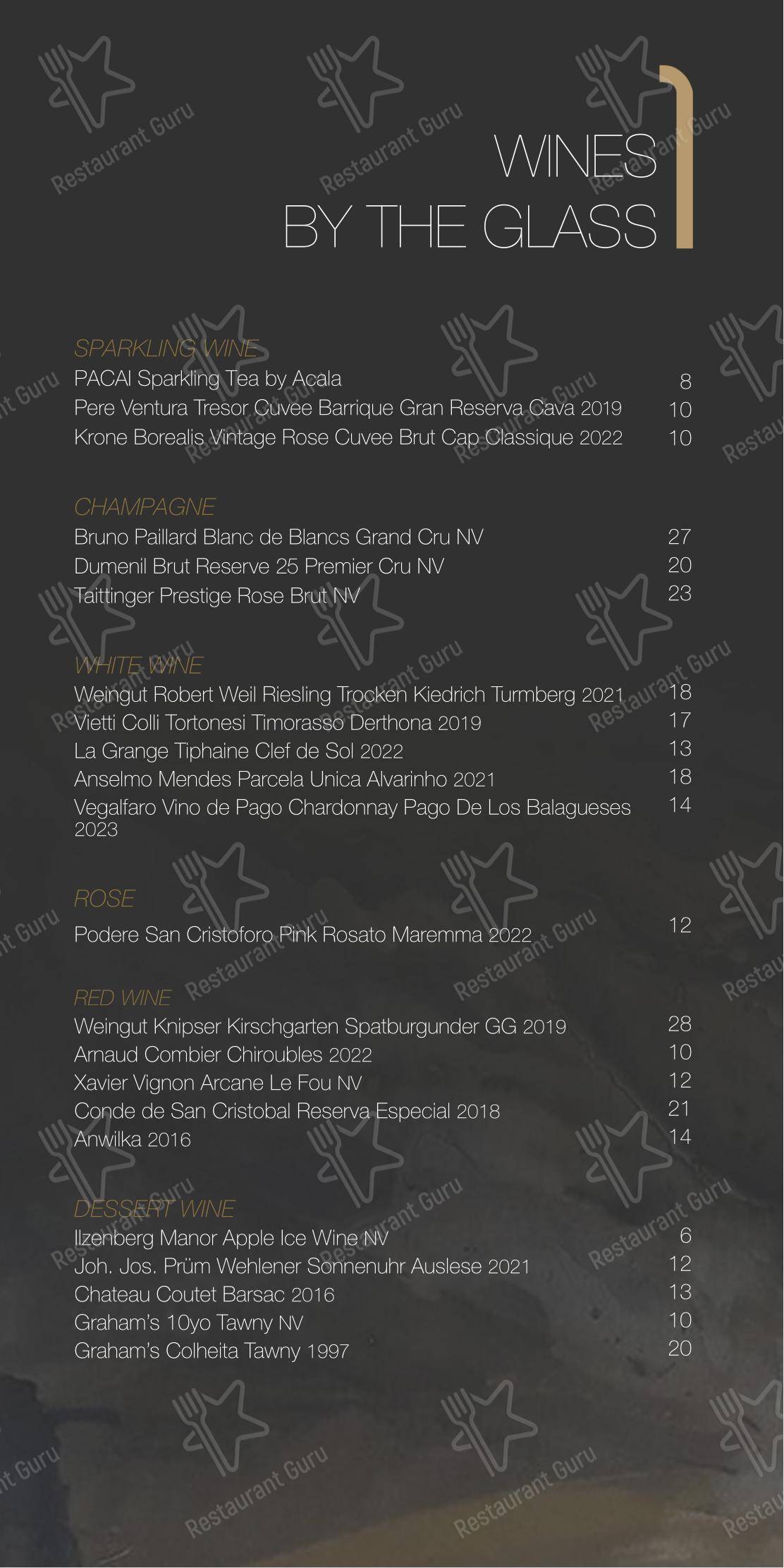 Carta de PACAI Restaurant & Bar, Vilna