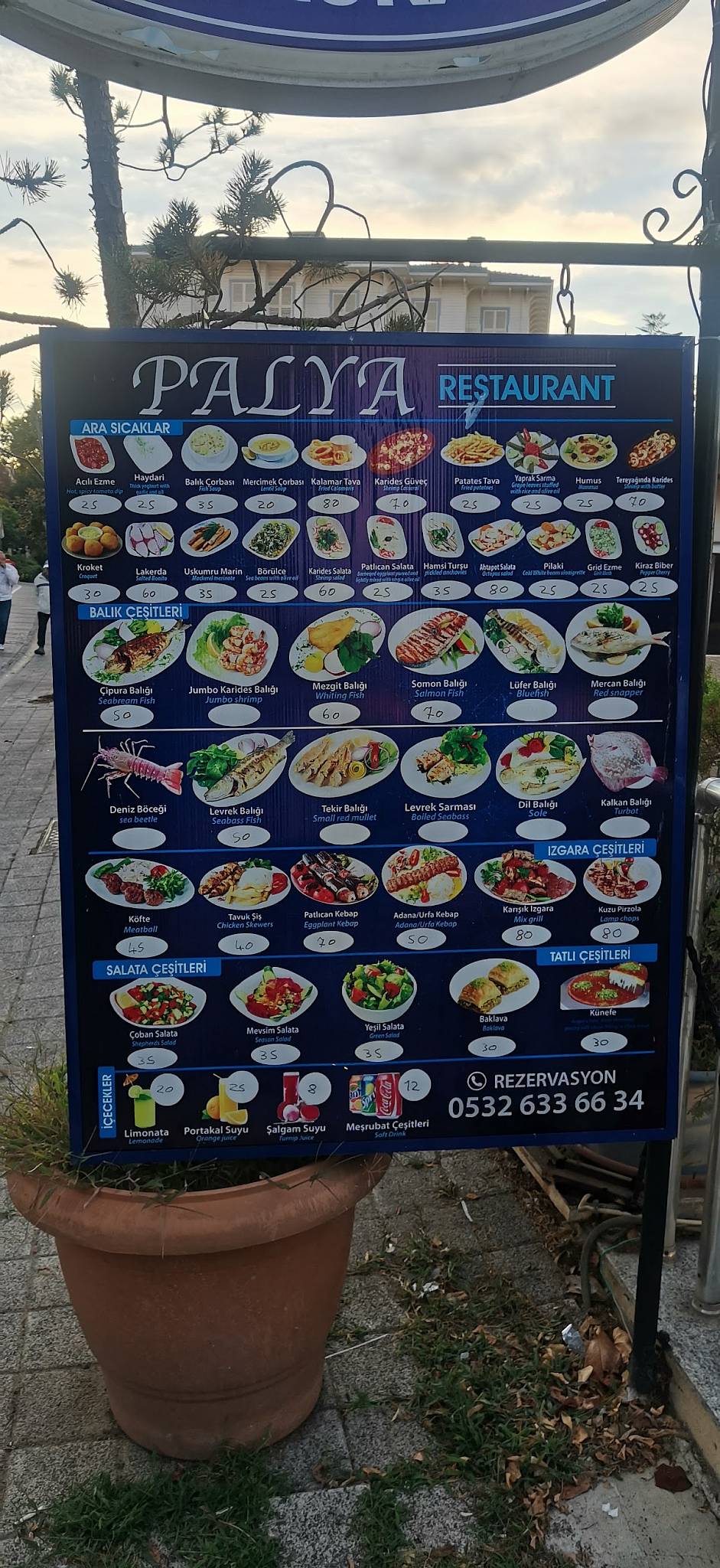 Menu at PALYA La lorraine Cafe Rest&NARGİLE, Adalar