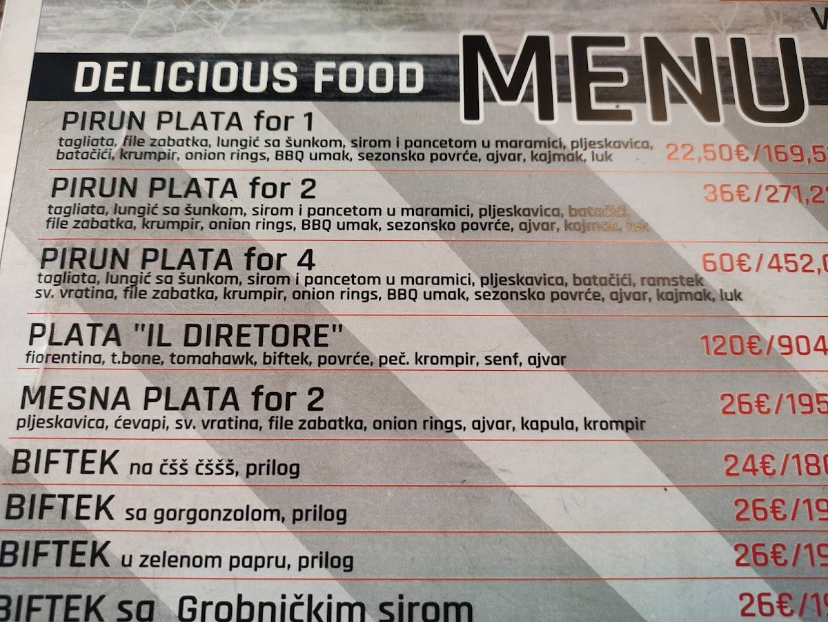 Menu at Restoran Pirun ex Walter restaurant, Čavle