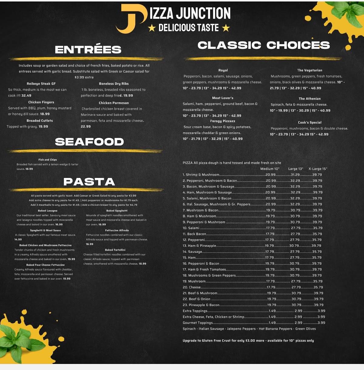 Menu at PIZZA JUNCTION restaurant, Meadow Lake
