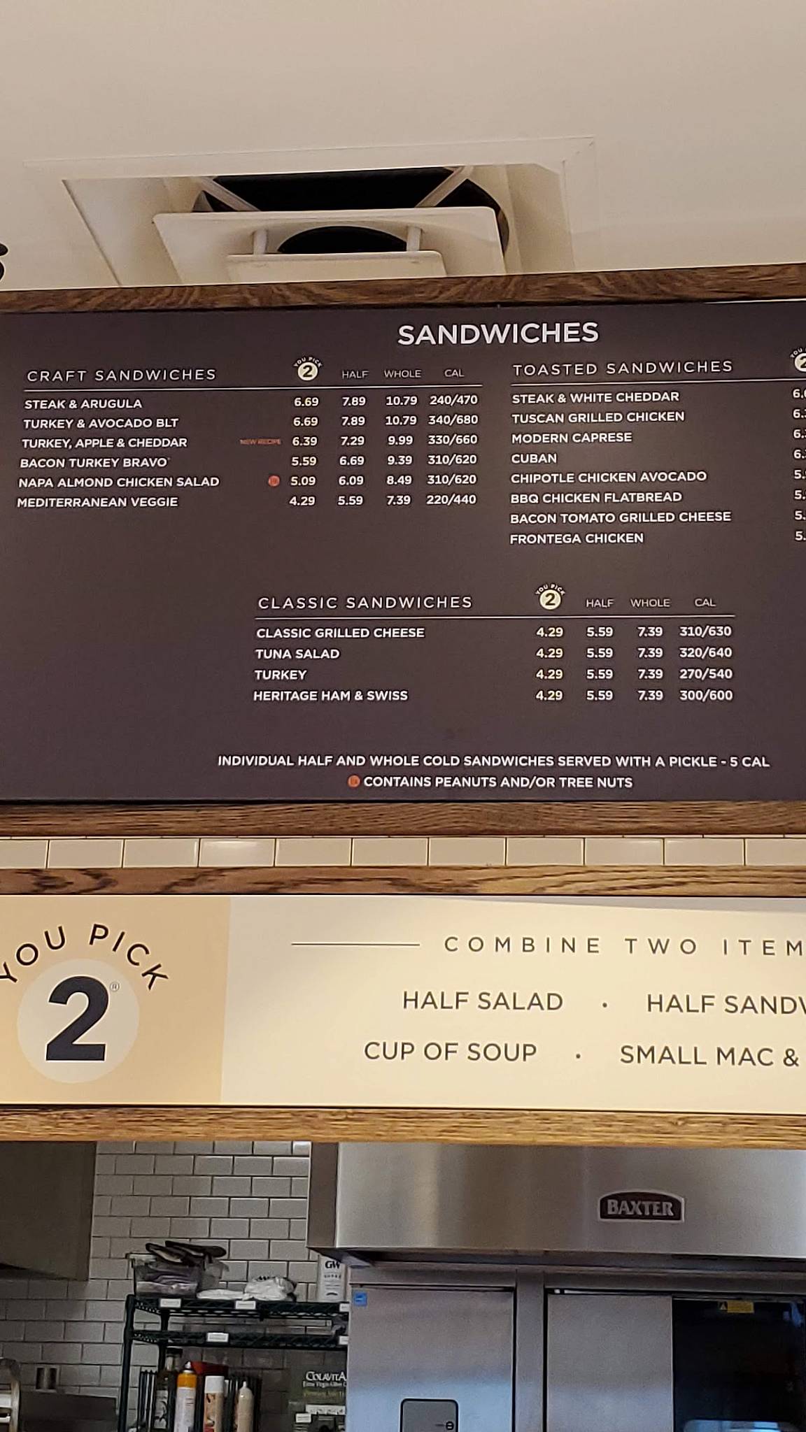 Carta del café Panera Bread, Sacramento, Delta Shores Cir S