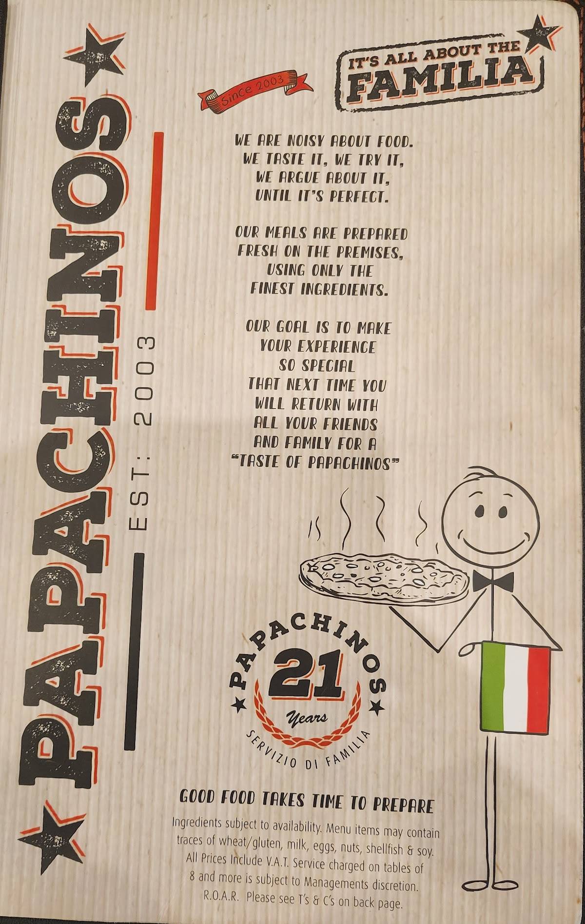 Menu at Papachinos Clearwater restaurant, Roodepoort, Villa Varosi Cnr ...