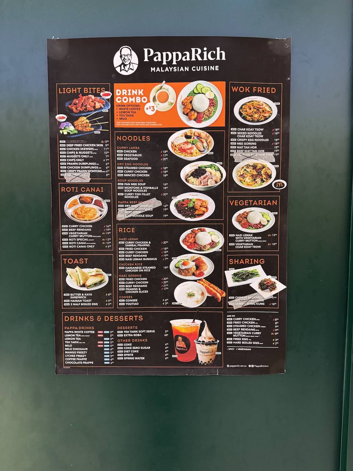 Menu at PappaRich Indooroopilly restaurant, Indooroopilly