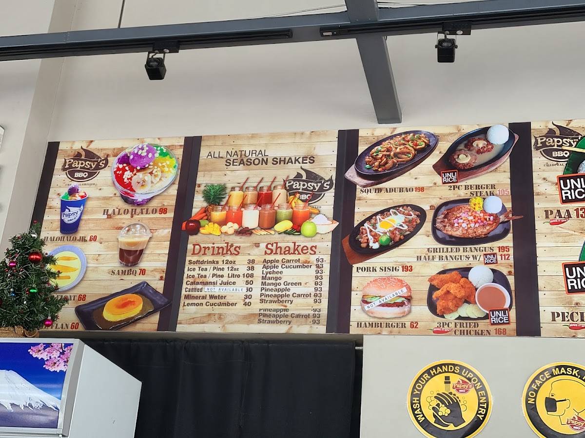 Carta de Papsy's BBQ City Time Square Mactan, Lapulapu