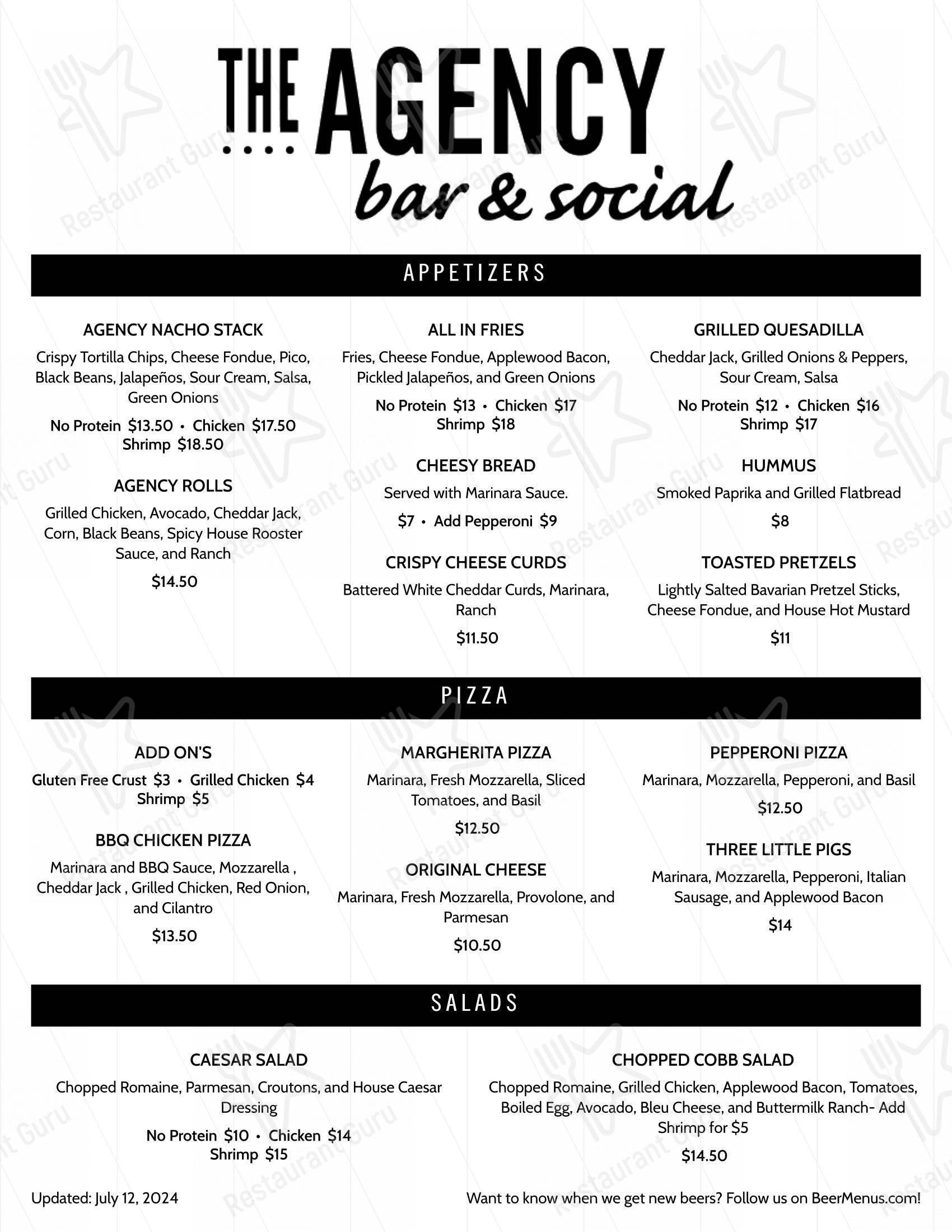 Menu at Paragon Theaters - Fenton + Axis15 Extreme pub & bar, Cary