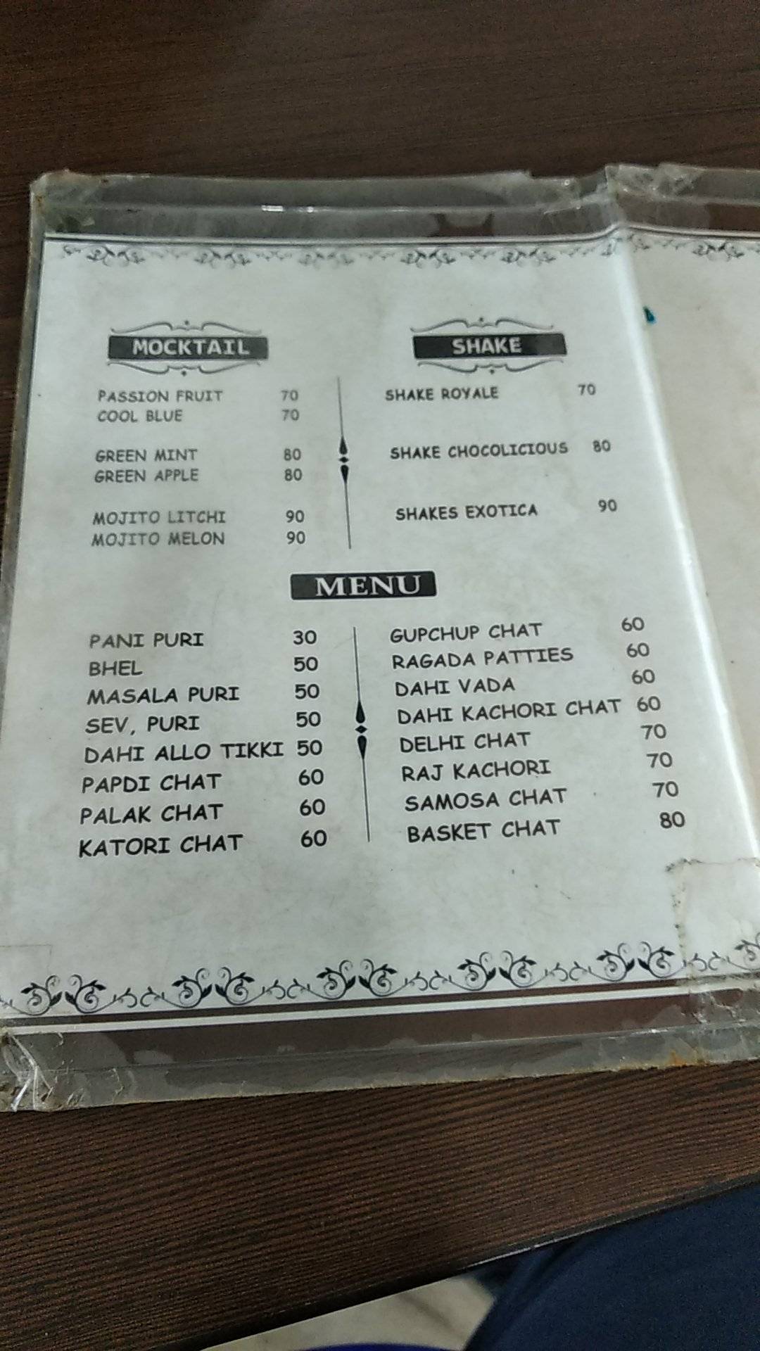Menu at Paris Bakery, Balasore