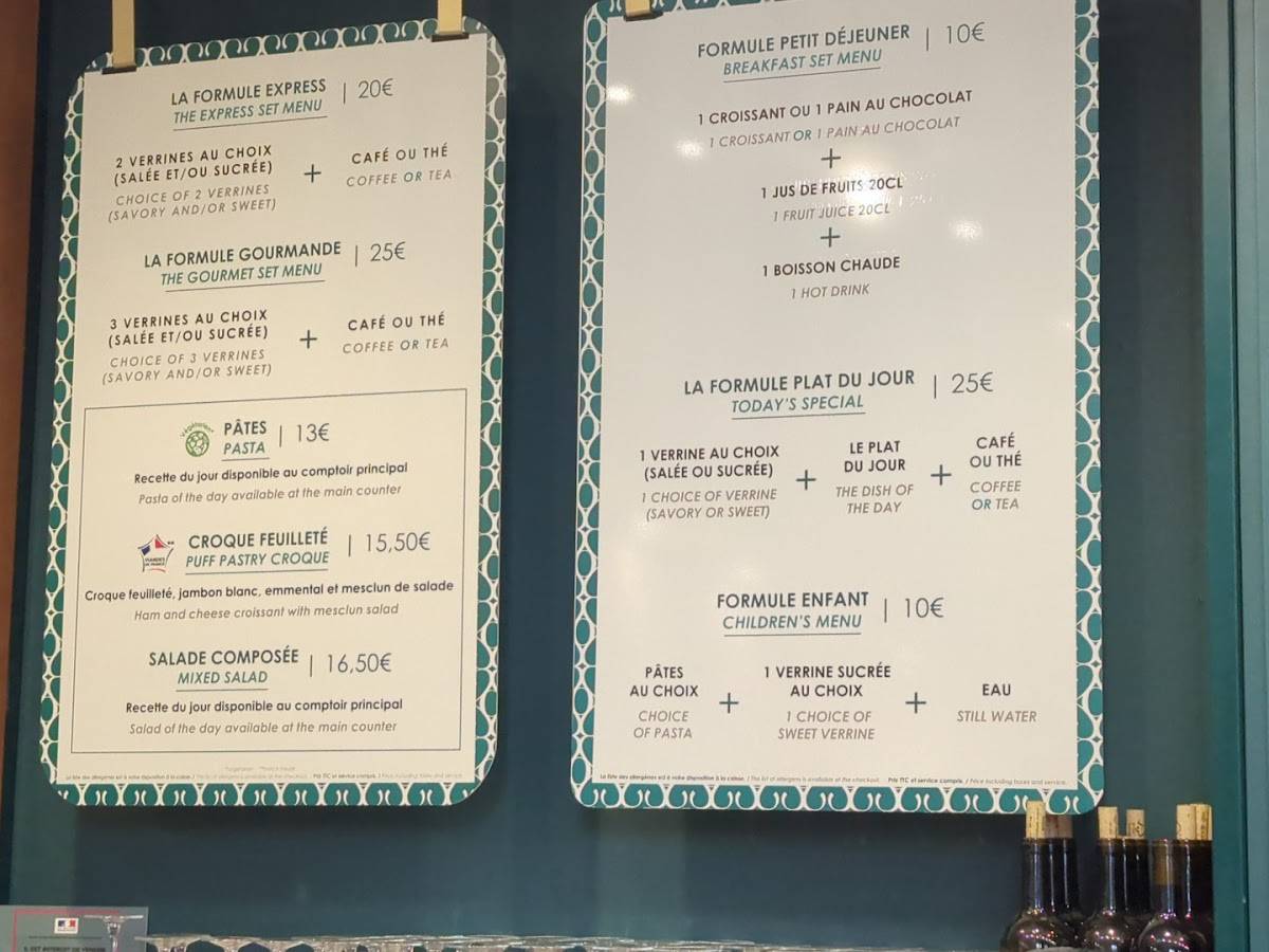 Menu at Café 1902, Paris, 2 Av. Winston Churchill