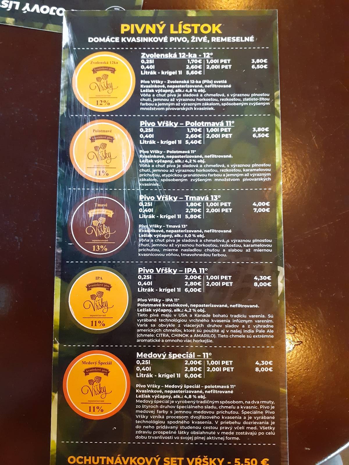 Menu at Parkovací dom - pizza & bowling restaurant, Zvolen