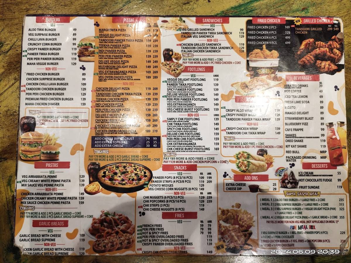 Menu at Grill Inn, Hajipur, Dak Bunglow Road