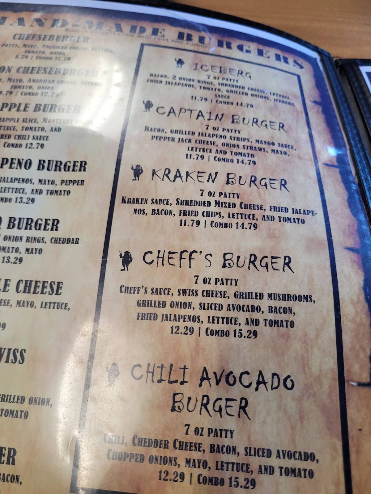 Menu at Peg Leg Handmade Burgers & Fries restaurant, Russellville, W ...