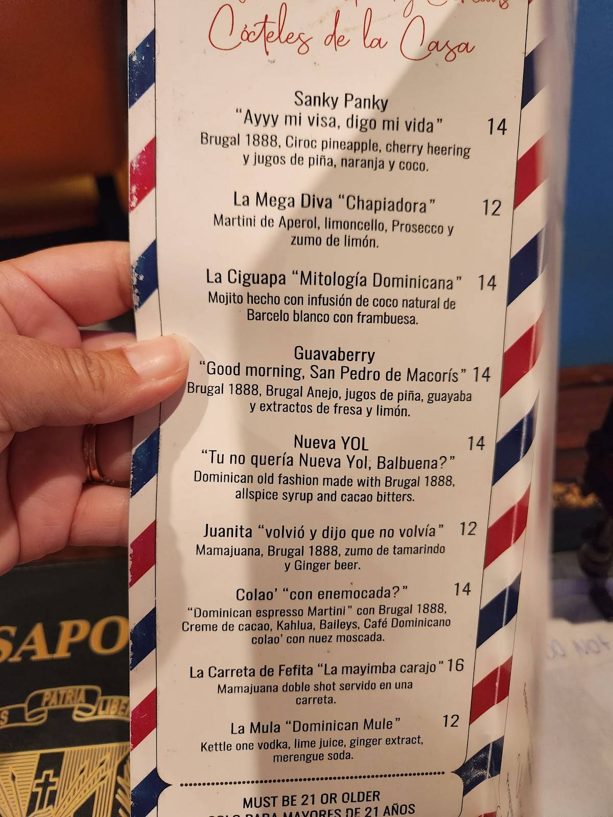 Menu at Perico Ripiao Latin Food restaurant, Kissimmee
