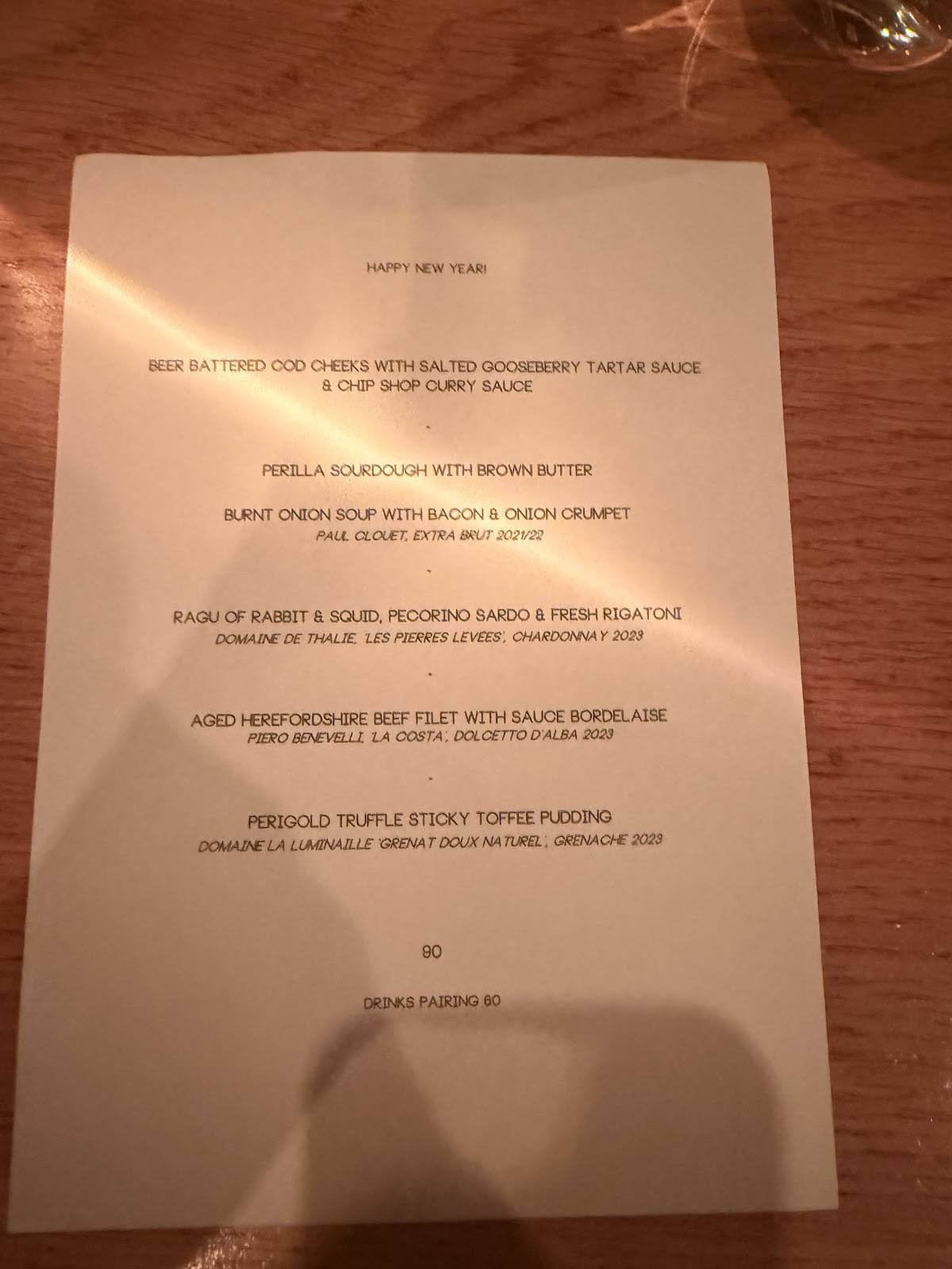 Menu at Perilla pub & bar, London, 1-3 Green Lanes