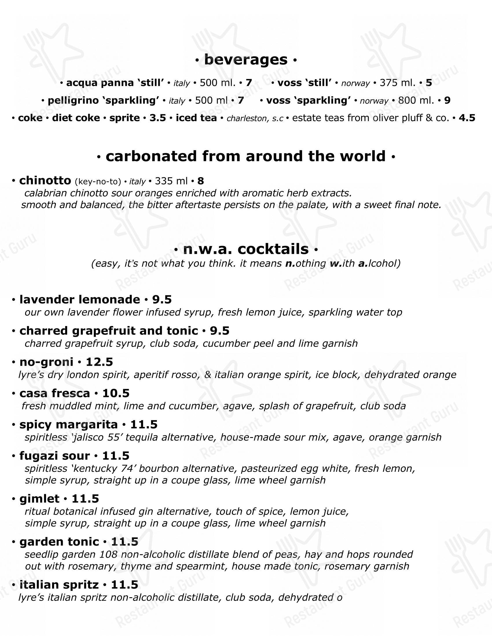 Menu at Perrone's Restaurant and Bar, Pawleys Island