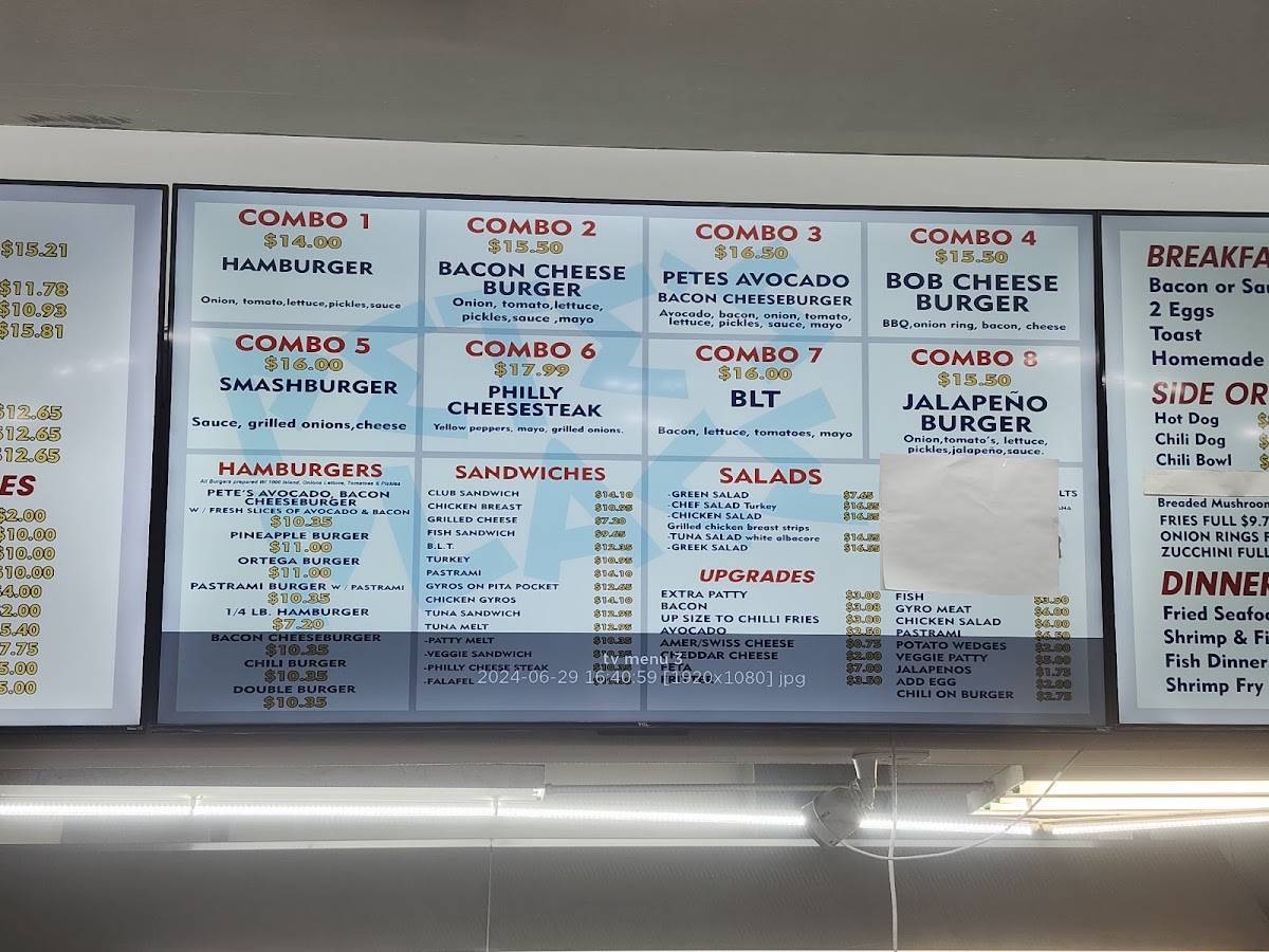 Menu at Pete's Place restaurant, Oakhurst, CA-41