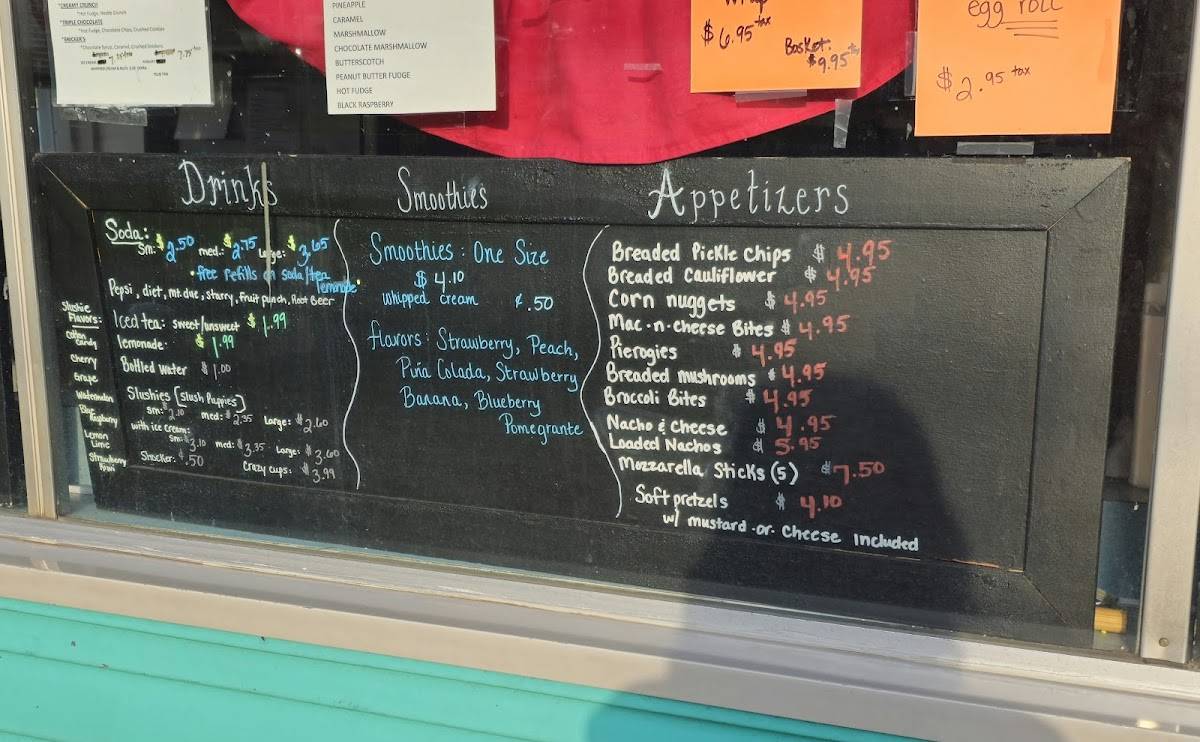 Menu at Phil-It Up Drive In, Jersey Shore