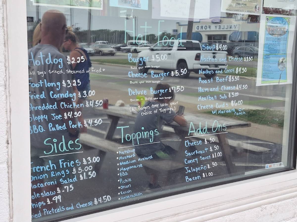 Menu at Pied Piper Drive In fast food, Huron