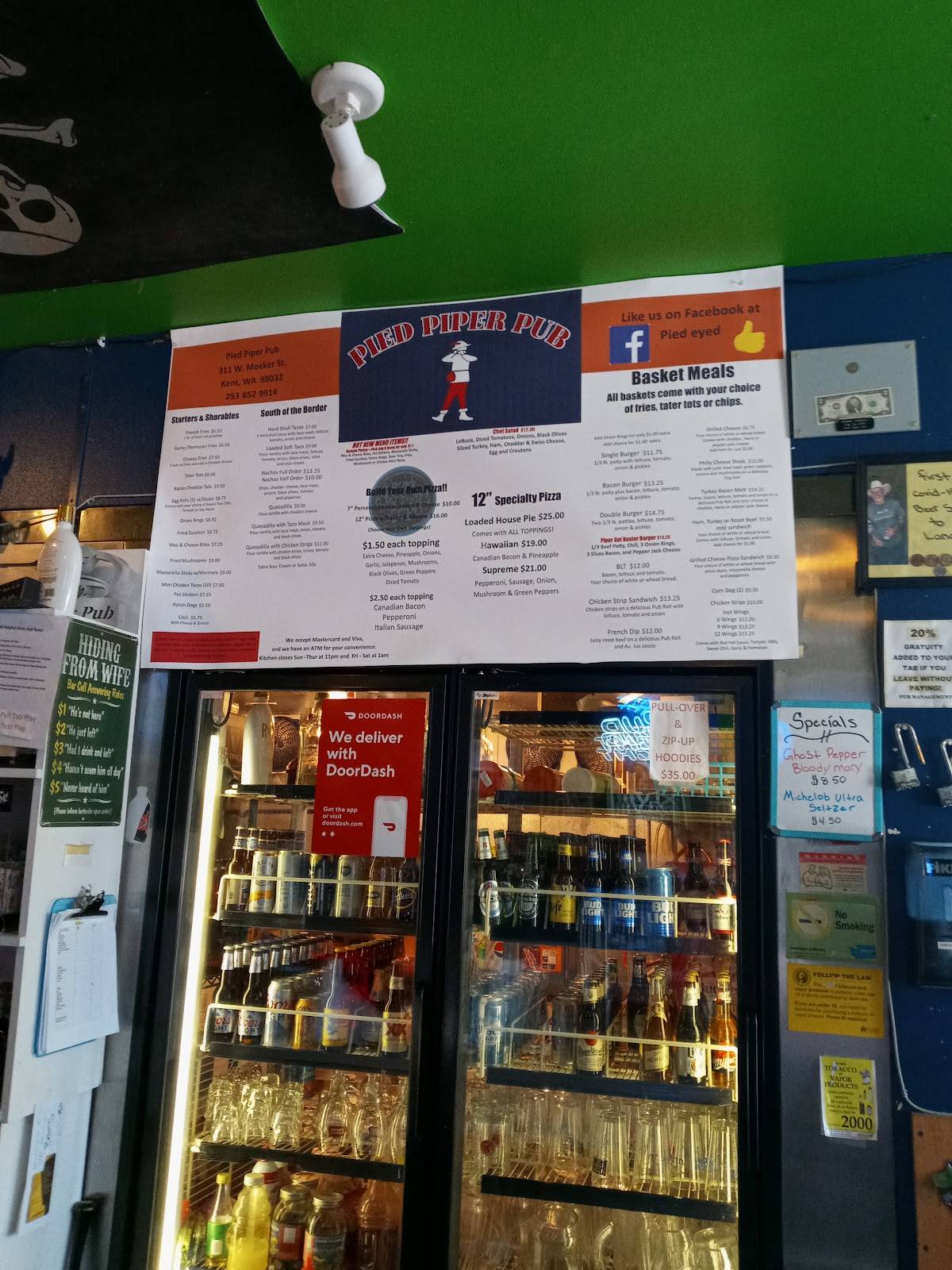 Menu at Pied Piper Pub, Kent