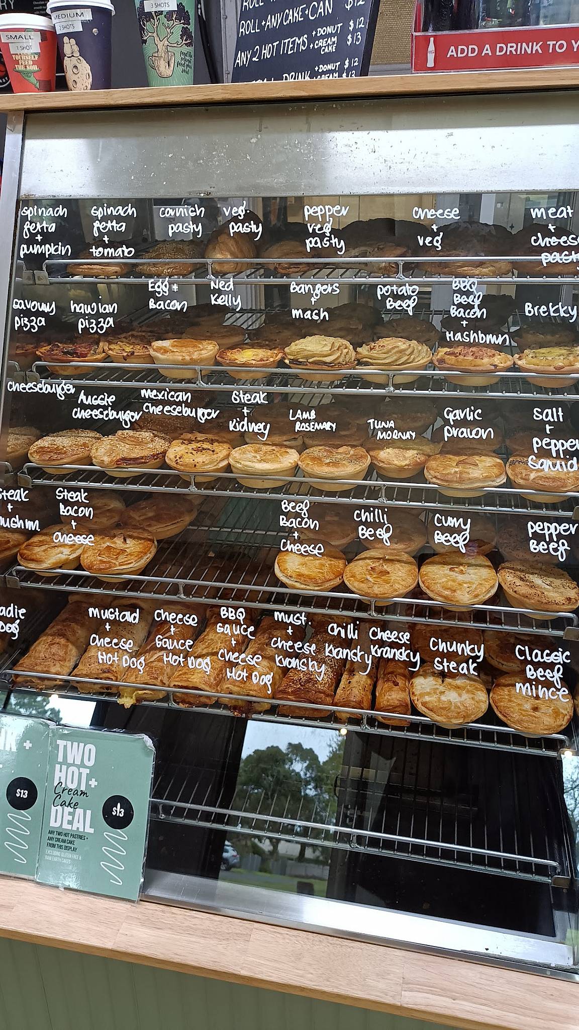 Menu at Pik a Pie Bakery, McLaren Vale